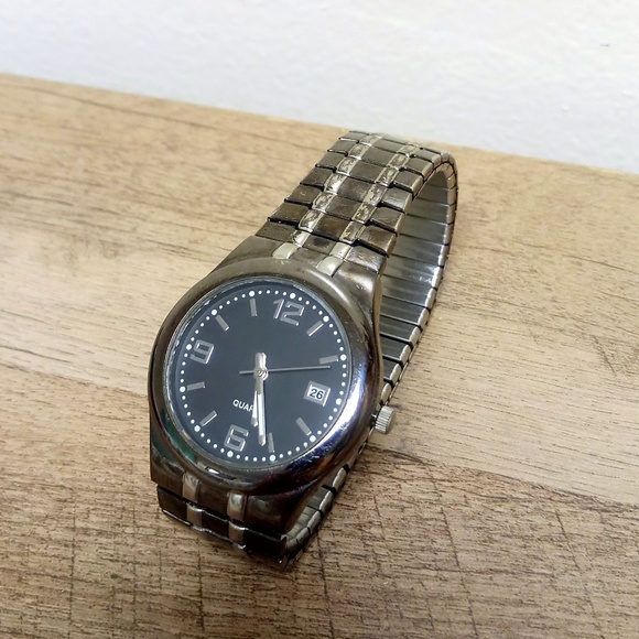 Accessories | Stainless Steel Mens Dark Gray Watch | Poshmark